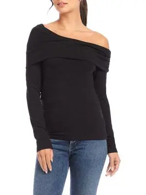 Fifteen Twenty Asymmetric One-shoulder Top - Black