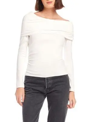 Fifteen Twenty Asymmetric One-shoulder Top - Cream