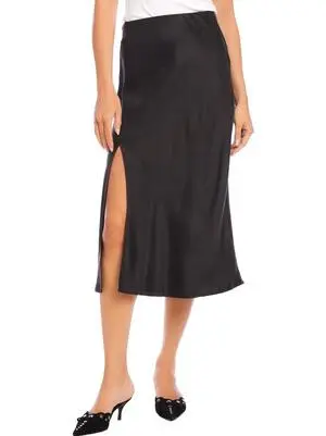 Fifteen Twenty Brielle Side Slit Midi Skirt - Black