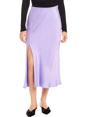 Fifteen Twenty Brielle Side Slit Midi Skirt - Lilac