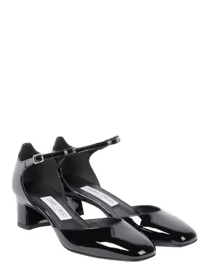 JIMMY CHOO Pixie 45 Patent Leather Mary Jane Pumps - Black
