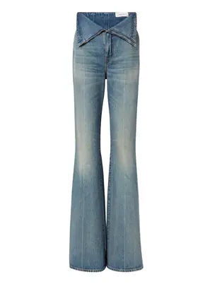 Alexander McQueen Faded High-rise Bootcut Jeans - Blue