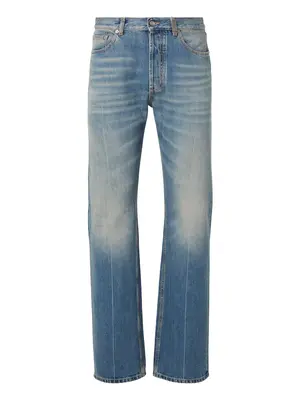 Alexander McQueen Faded Straight Leg Jeans - Blue