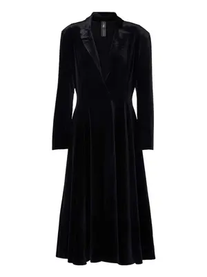 Norma Kamali Velvet Blazer Dress - Black