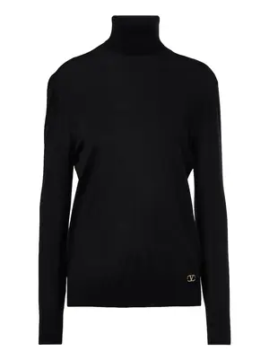 Valentino Garavani Cashmere And Silk Turtleneck Sweater - Black