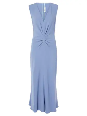 Victoria Beckham Gathered Midi Dress - Blue
