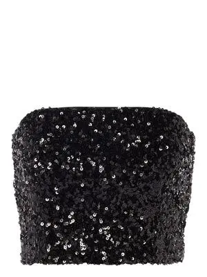 Remain Birger Christensen Sequined Bandeau Top - Black