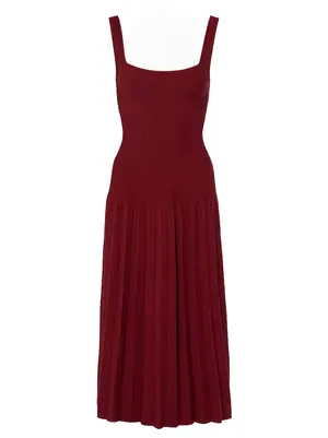 Staud Beaton Velvet Maxi Dress - Red