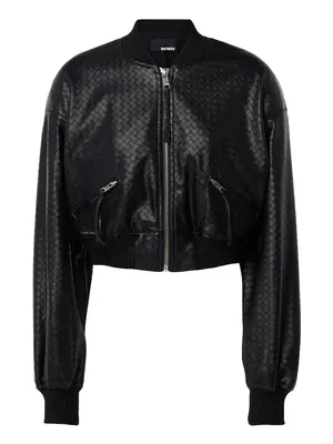 Remain Birger Christensen Braided Cropped Bomber Jacket - Black