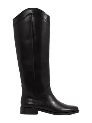 Paige Raina Leather Knee-high Riding Boots - Black