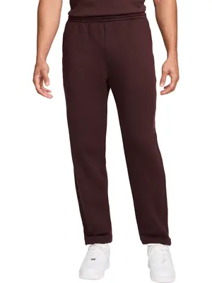Nike Unisex Wool Classics Open-hem Fleece Pants Brown