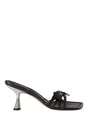 WANDLER Julio Bow-embellished Leather Mules - Black