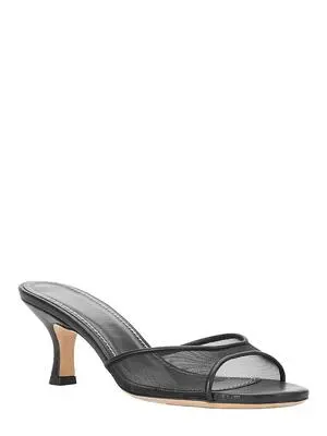 Staud Brigette Mule Sandals - Black Mesh