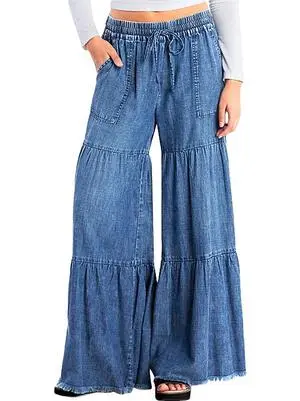 BILLY T Tiered Pinstripe Pants Urban Denim
