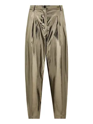 Dolce & Gabbana Foiled Stretch Satin Trousers - Gold