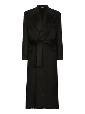 Dolce & Gabbana Belted Oversize Wool Coat - Black