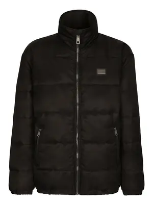 Dolce & Gabbana Quilted Nylon Jacket With Logo Tag - Black