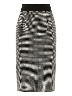Dolce & Gabbana Crystal Mesh Calf-length Skirt - Silver