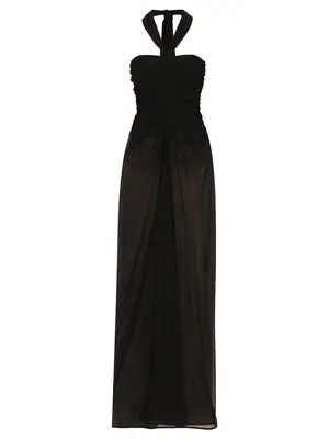 Dolce & Gabbana Long Organzine Dress - Black