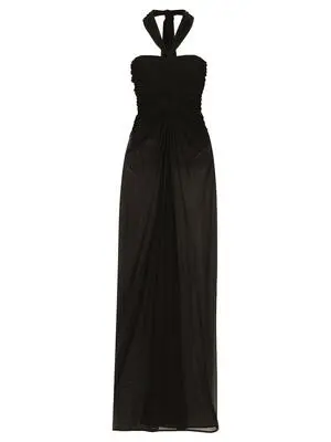 Dolce & Gabbana Long Organzine Dress - Black