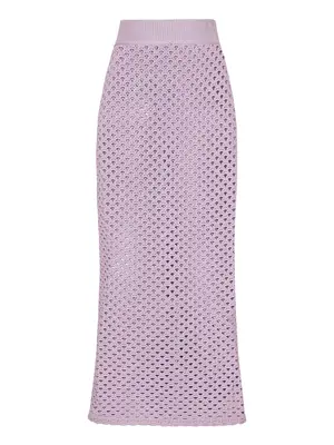 Dolce & Gabbana Long Crochet Pencil Skirt - Lilac