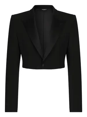 Dolce & Gabbana Single-breasted Wool Spencer Jacket - Black