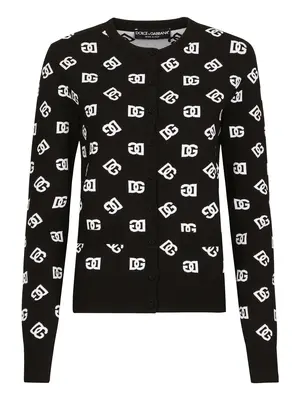 Dolce & Gabbana Jacquard Dg Logo Cardigan - Print