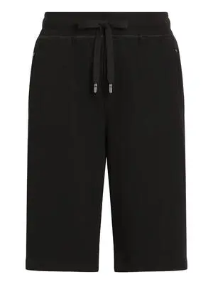 Dolce & Gabbana Jersey Jogging Shorts With Logo Tag - Black