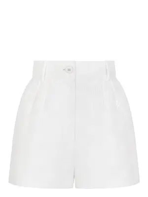 Dolce & Gabbana Jacquard Shorts With Dg Logo - White