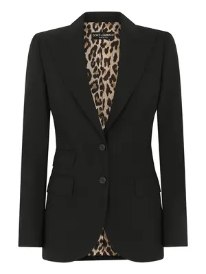 Dolce & Gabbana Single-breasted Woolen Turlington Blazer - Black