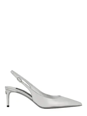 DOLCE & GABBANA Dolce & Gabbana Mirrored Calfskin Slingbacks