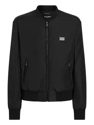 Dolce & Gabbana Nylon Jacket With Logo Tag - Black