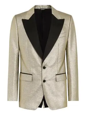Dolce & Gabbana Single-breasted Lamé Jacquard Tuxedo Jacket - Gold
