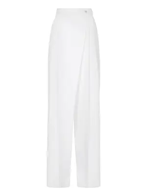 Dolce & Gabbana Flared Cotton Poplin Trousers - White