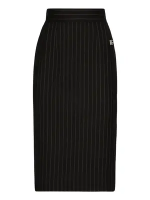 Dolce & Gabbana Pinstripe Stretch Wool Skirt - Multicolor