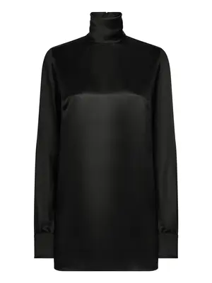 Dolce & Gabbana Silk Satin Blouse - Black