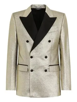 Dolce & Gabbana Double-breasted Lamé Jacquard Tuxedo Jacket - Gold