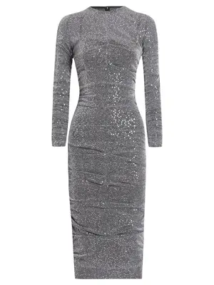 Dolce & Gabbana Sequined Draped Dress - Silver