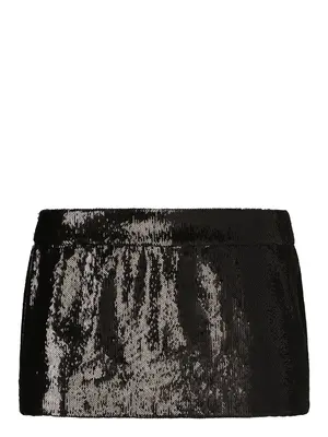 Dolce & Gabbana Miniskirt With Micro-sequin Embellishment - Black