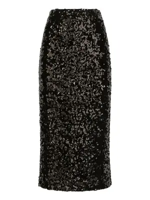 Dolce & Gabbana Sequined Calf-length Skirt - Black