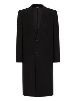 Dolce & Gabbana Single-breasted Wool Coat - Black