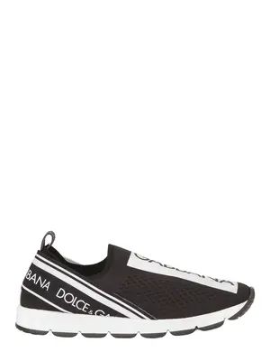 Dolce & Gabbana Sorrento Logo Tape Slip-on Sneakers - Black