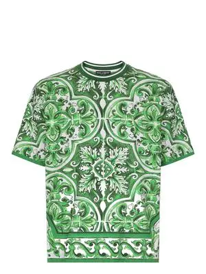 Dolce & Gabbana Cotton T-shirt With Majolica - Print