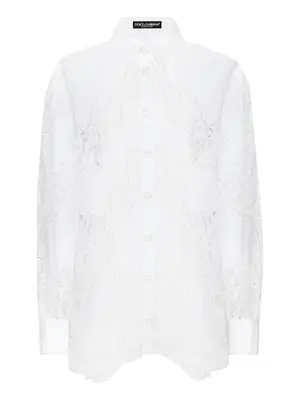 DOLCE & GABBANA Dolce & Gabbana Cotton Poplin Shirt With Floral Embroidery