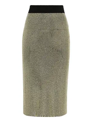 Dolce & Gabbana Crystal Mesh Pencil Skirt - Gold