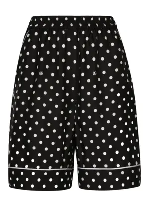 DOLCE & GABBANA Dolce & Gabbana Silk Pajama Shorts With Polka-Dot Print