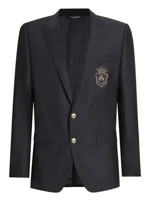 Dolce & Gabbana Single-breasted Jacket With Patch - Blue
