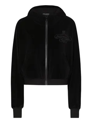 Dolce & Gabbana Chenille Cotton Hoodie - Black