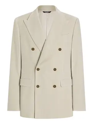 Dolce & Gabbana Double-breasted Velvet Jacket - Beige