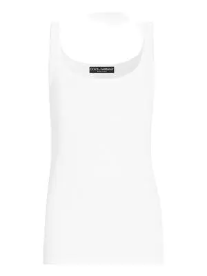 Dolce & Gabbana Fine-rib Cotton Tank Top - White